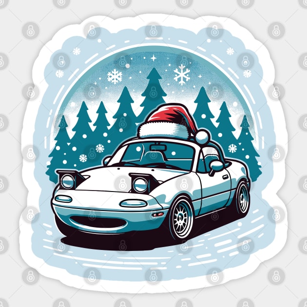 MIATA CHRISTMAS EDITION - Miata - Sticker | TeePublic