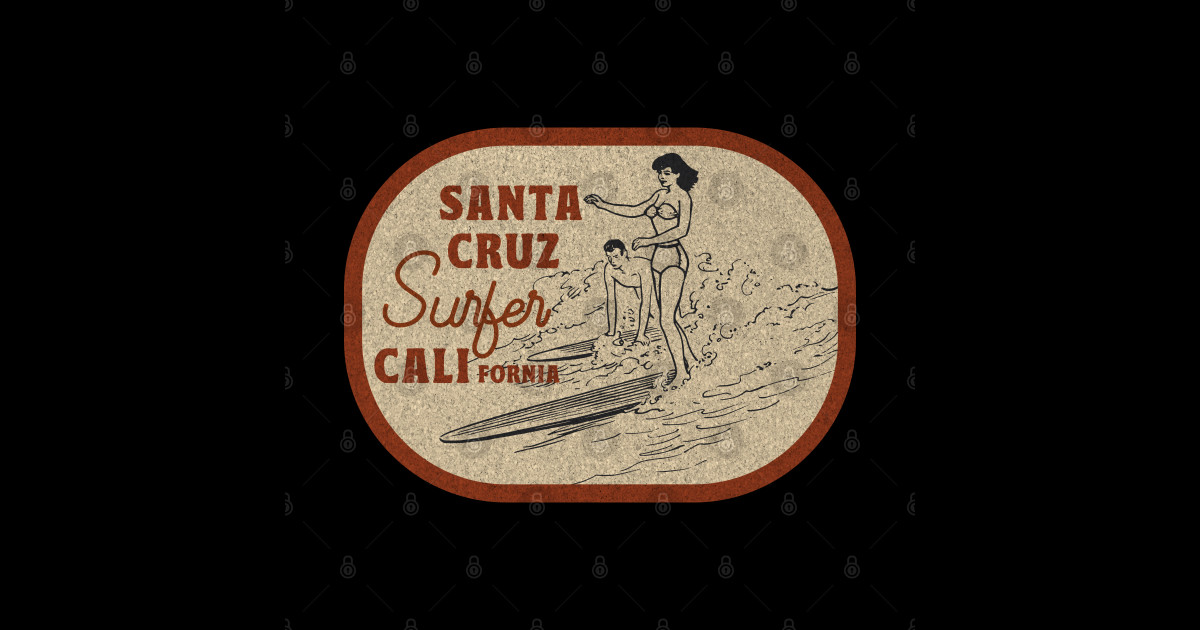 Vintage Surf Sticker Santa Cruz Surfer California - Vintage Surf - Pin ...