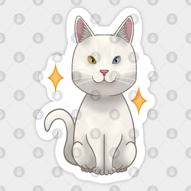 White cat - White Cat - Sticker | TeePublic