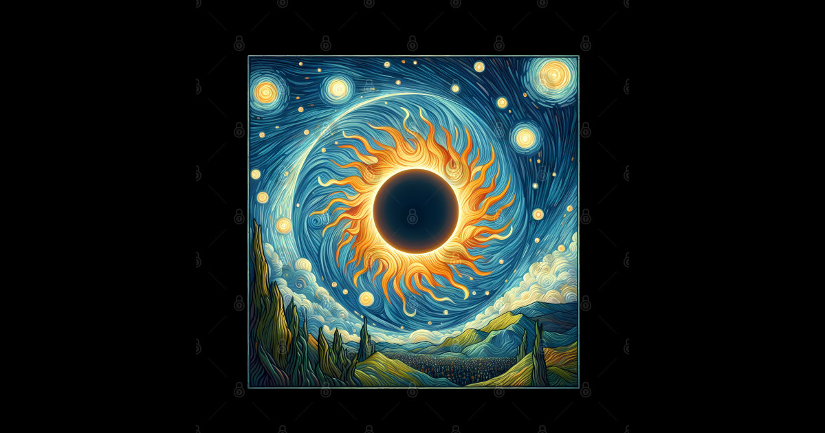 Total Solar Eclipse 2024 - Van Gogh Style - Total Solar Eclipse 2024 ...