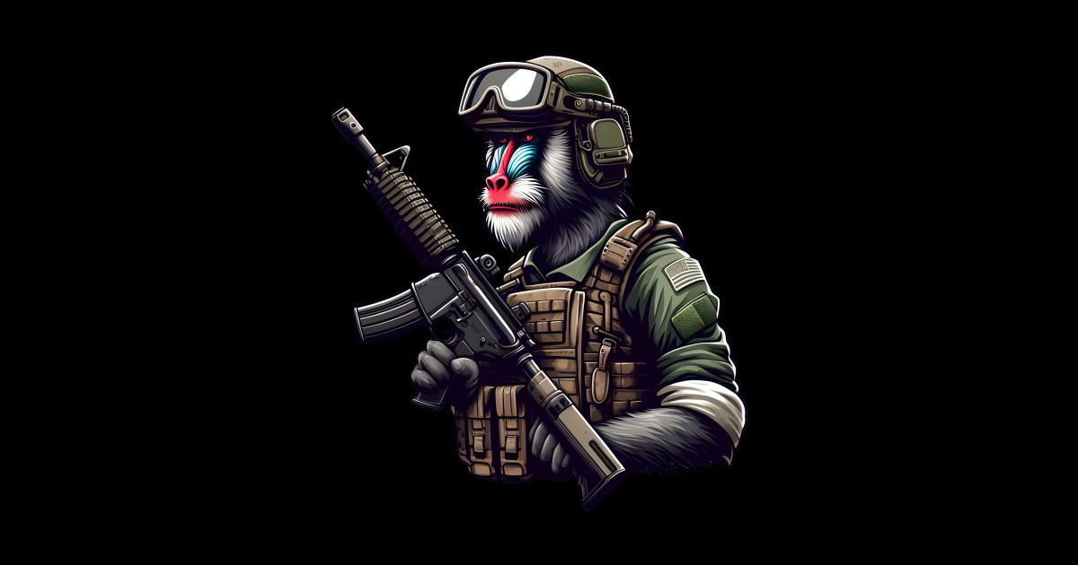 Tactical Monkey - Monkey - Sticker | TeePublic