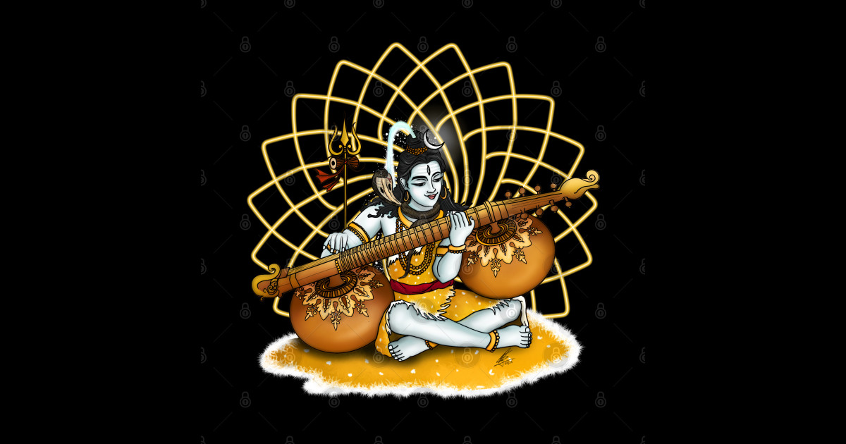Rudra Veena: the echo of cosmic creation - Shiva God India - Sticker ...
