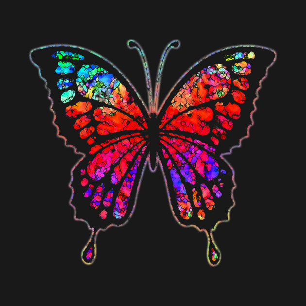 Psychedelic Butterfly - Retro - T-Shirt | TeePublic