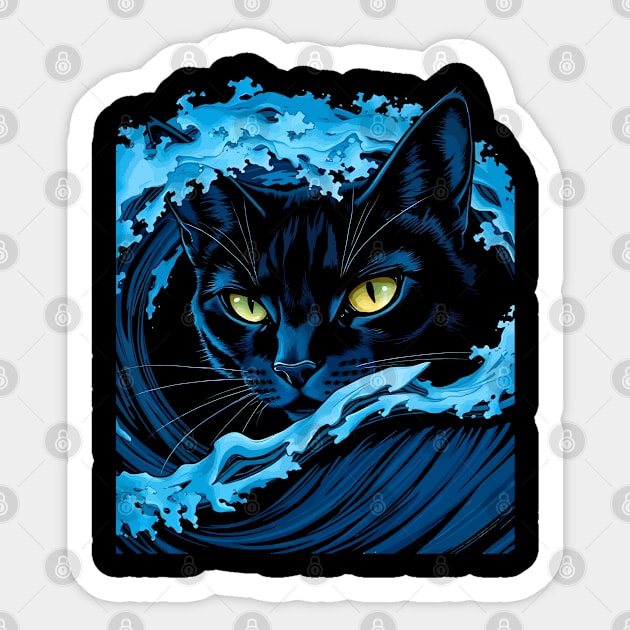 Blue Cat Wave Symbolic Democratic Blue Wave Kamala Harris 2024 - Blue ...
