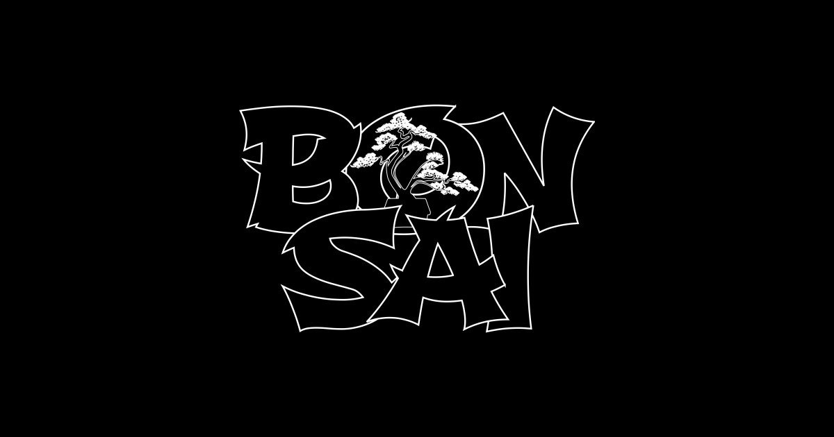 Lettering 'BONSAI' with bonsai tree - Lettering Bonsai Tree - Sticker ...