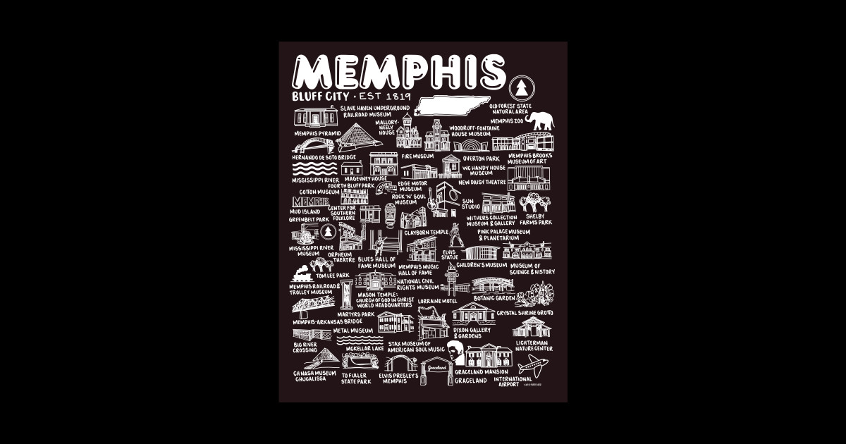 Memphis Map - Memphis - Sticker | TeePublic