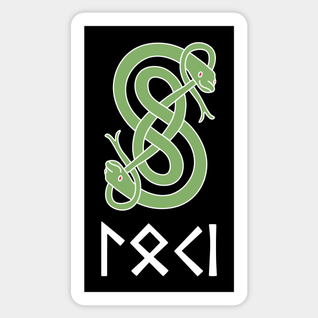 Loki Name in Runes and Snake Symbol - Loki - Sticker | TeePublic