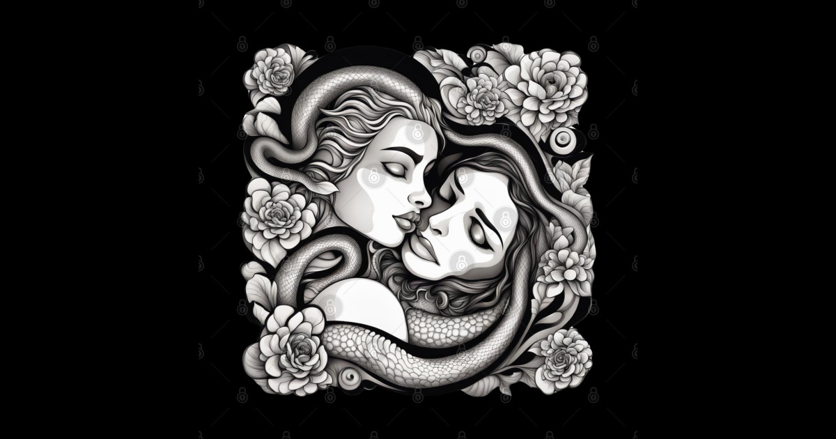 Contrasting Monochrome Cartoon Sketch - Abstract - Sticker | TeePublic