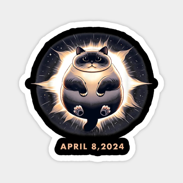 Total Solar Eclipse Funny Fat Cat 8 April 2024 Gift For boys Girls KIds ...