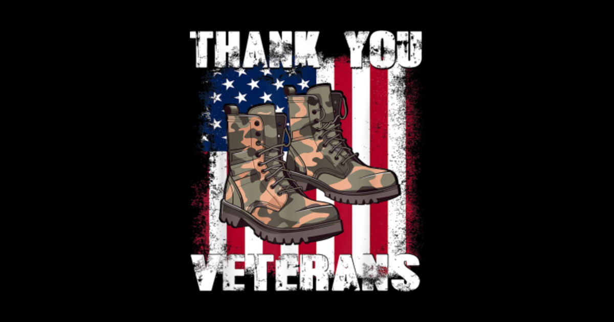 Thank You Veterans American Flag Patriotic Proud Veteran - Veterans ...