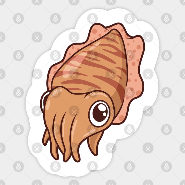 Kawaii Cuttlefish - Kawaii Cuttlefish - Sticker | TeePublic