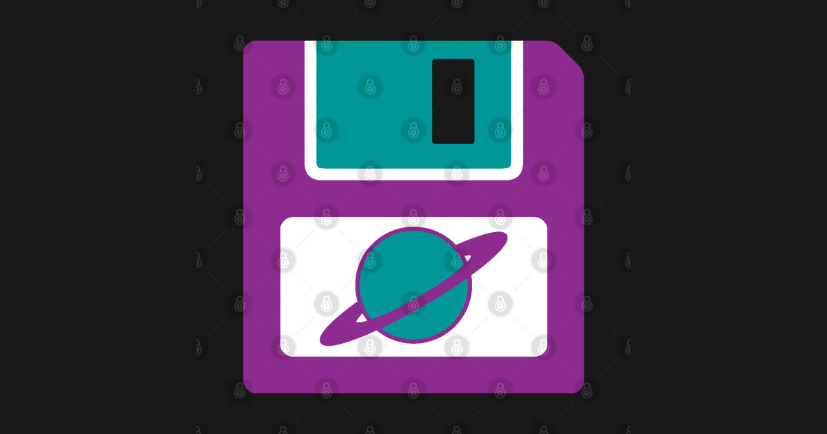 Floppy Disk - Purple - Retro Media - T-Shirt | TeePublic