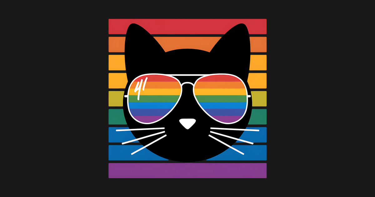 LGBT Cool Ally Cat - Lgbt Cool Ally Cat - T-Shirt | TeePublic
