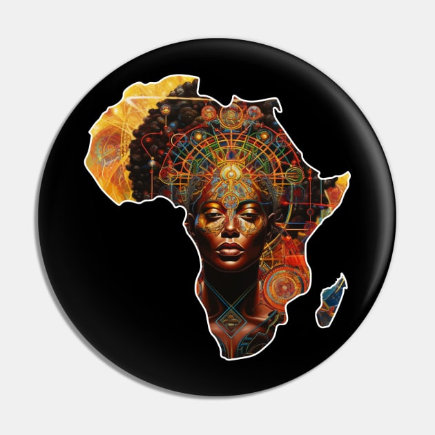 Shape Of Africa Map Alkebulan Melanin Gift - Africa - Pin | TeePublic
