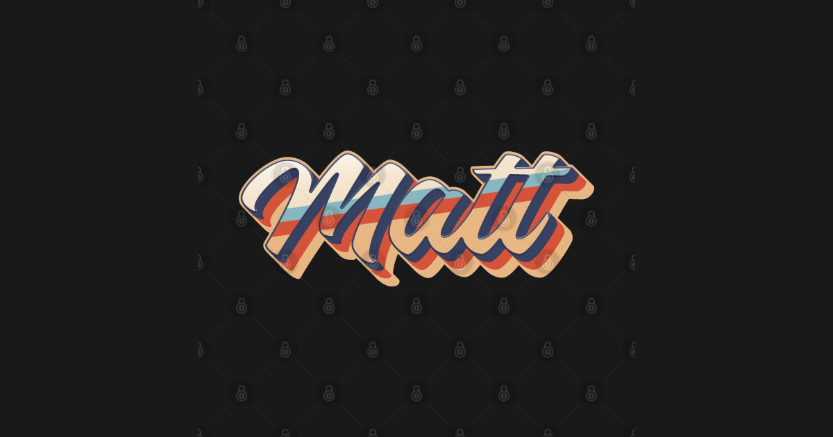 Matt name - cool 70s retro font surf style design - Matt Name Cool 70s ...