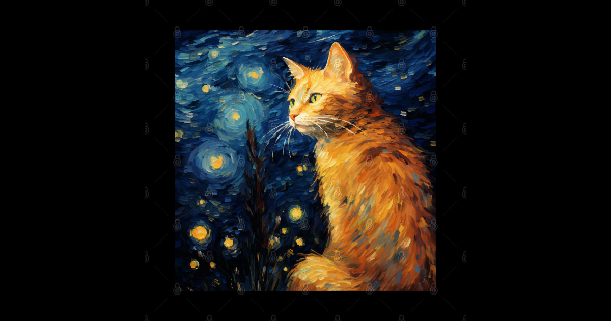Van Gogh's cat - Van Gogh Style - Posters and Art Prints | TeePublic