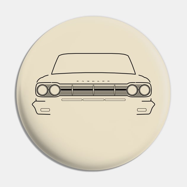 1965 AMC Rambler Classic car black outline - Rambler - Pin | TeePublic