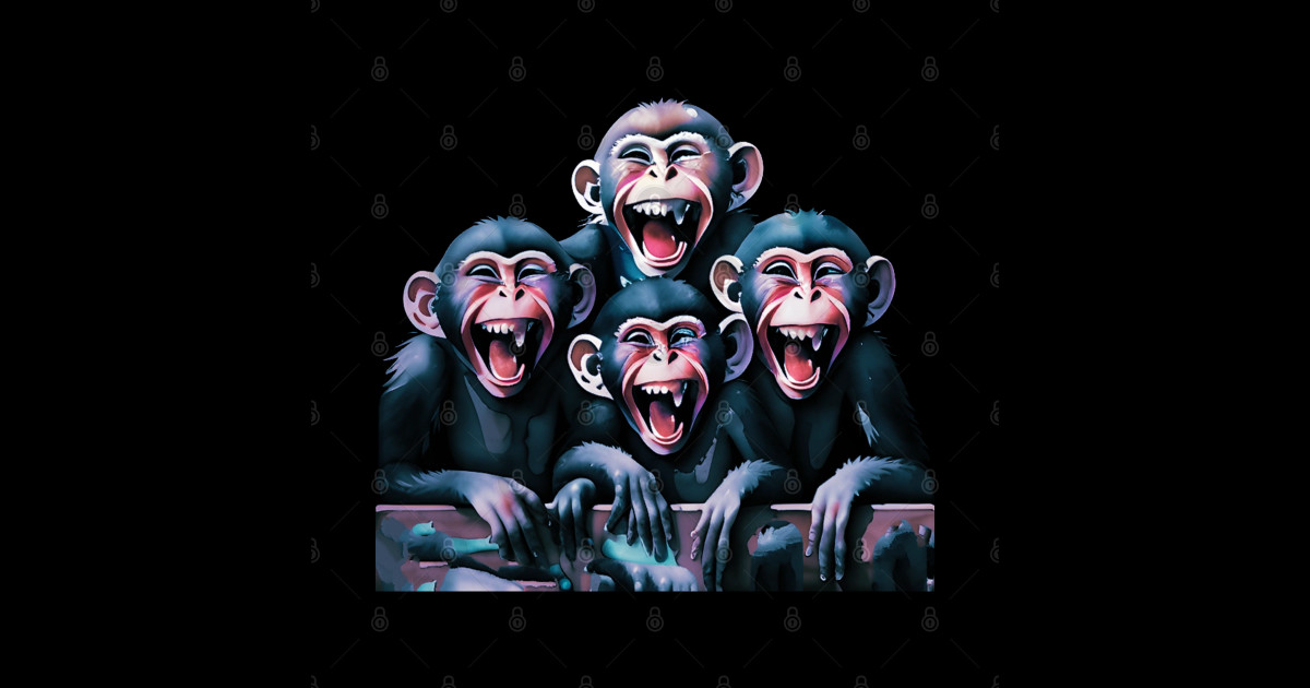 smiling monkeys - Monkey - Sticker | TeePublic