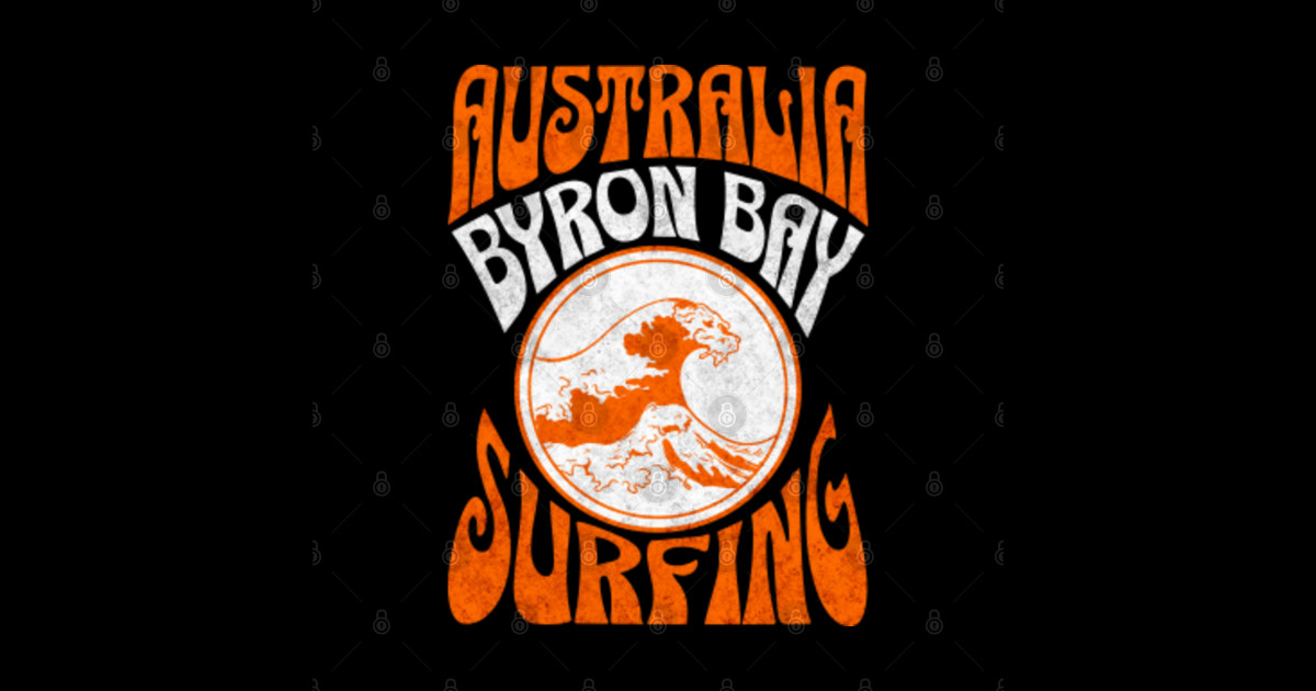 Byron Bay Australia Surfing Retro - Byron Bay Australia - Sticker ...