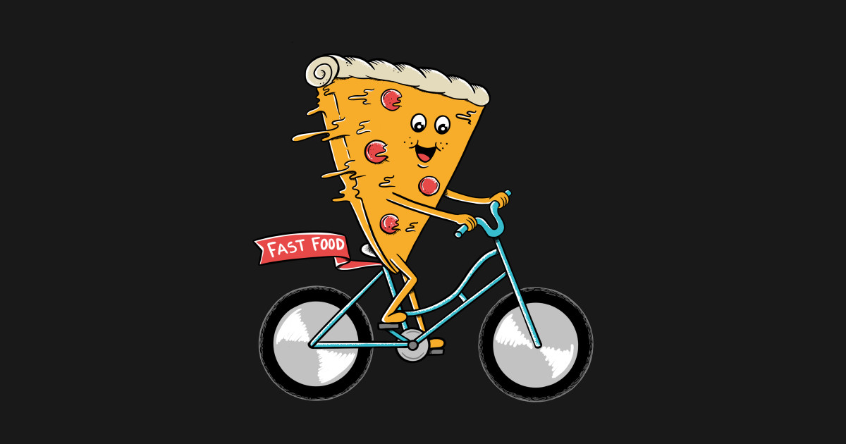 Pizza bicycle Fast Food - Pizza - Sticker | TeePublic