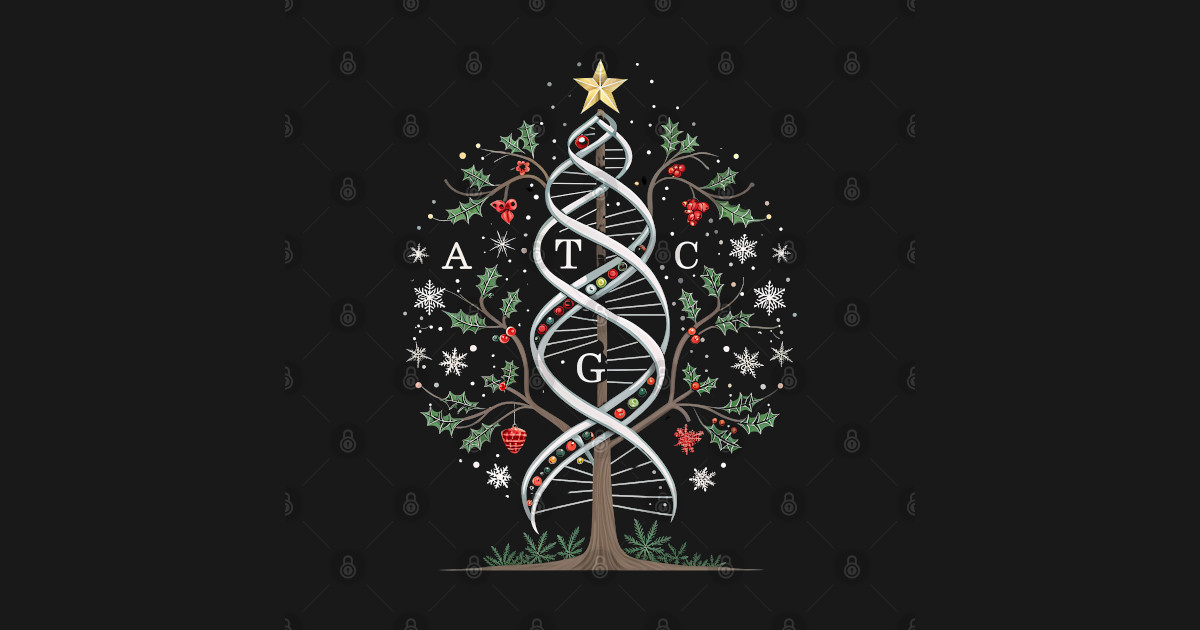 DNA Christmas Tree Science Holiday Design - Dna Christmas Tree Science ...