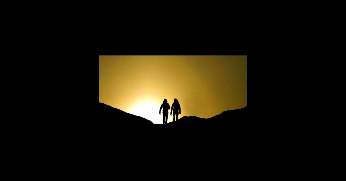 Silhouette of walker's on the peak of mam tor derbyshiire - Walkers - T ...