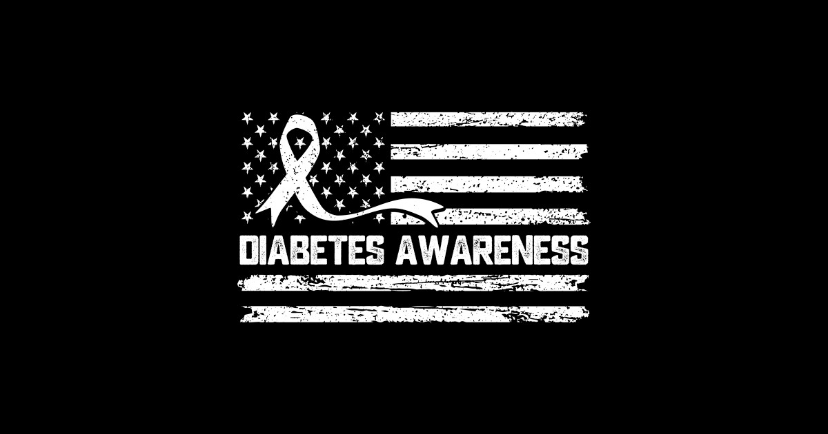 Diabetes Awareness Month American Flag Ribbon - Diabetes Awareness ...