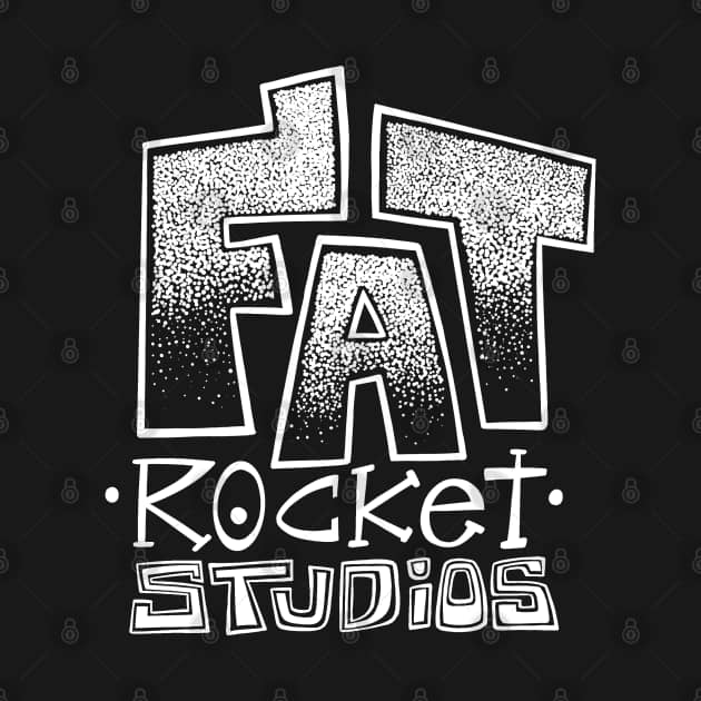 Fat Rocket Studios Logo - White - Fat Rocket Studios - T-Shirt | TeePublic