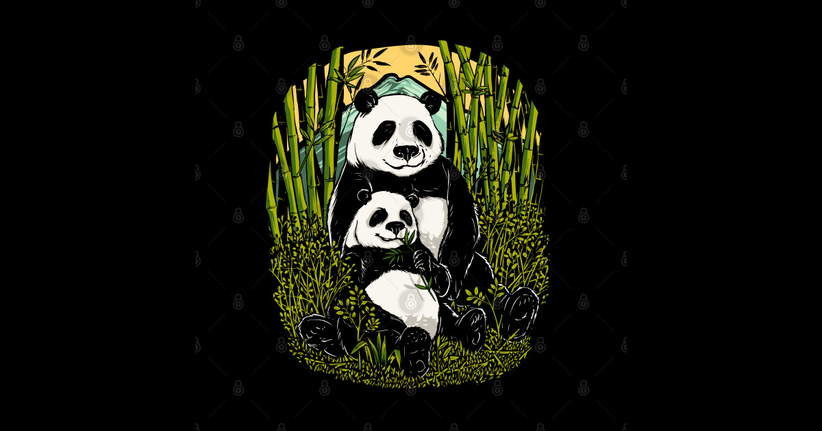 cute panda eating bamboo - Cute Panda Eating Bamboo - Sticker | TeePublic