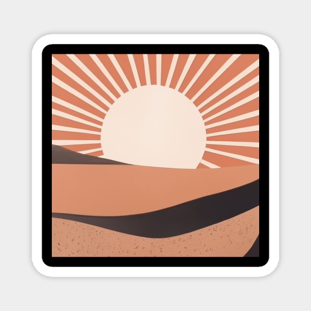 Vintage sunset in desert aesthetic - Retro Vintage Aesthetic - Magnet ...