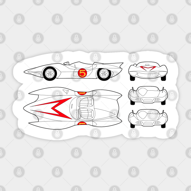 The Mach 5 - Anime - Sticker | TeePublic