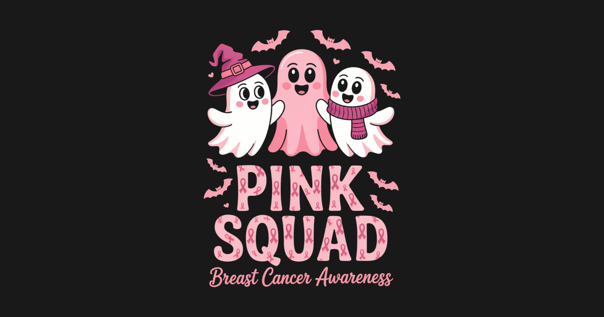 Spooky Halloween Breast Cancer Awareness Ghost - Spooky Halloween ...