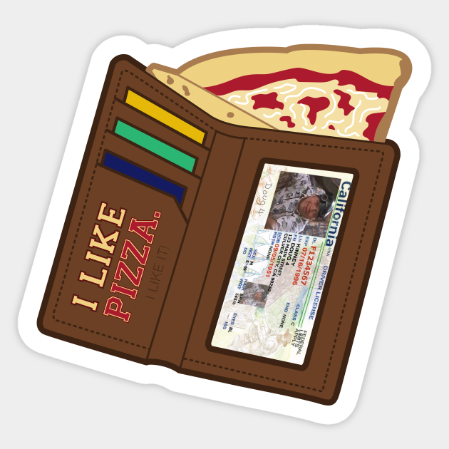 I Like Pizza Wallet - Multiplicity - 90s Movies - Sticker | TeePublic
