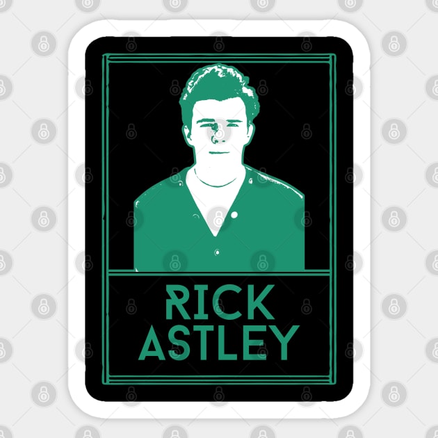 Rick astley\\Vintage fan art - Rick Astley - Sticker | TeePublic