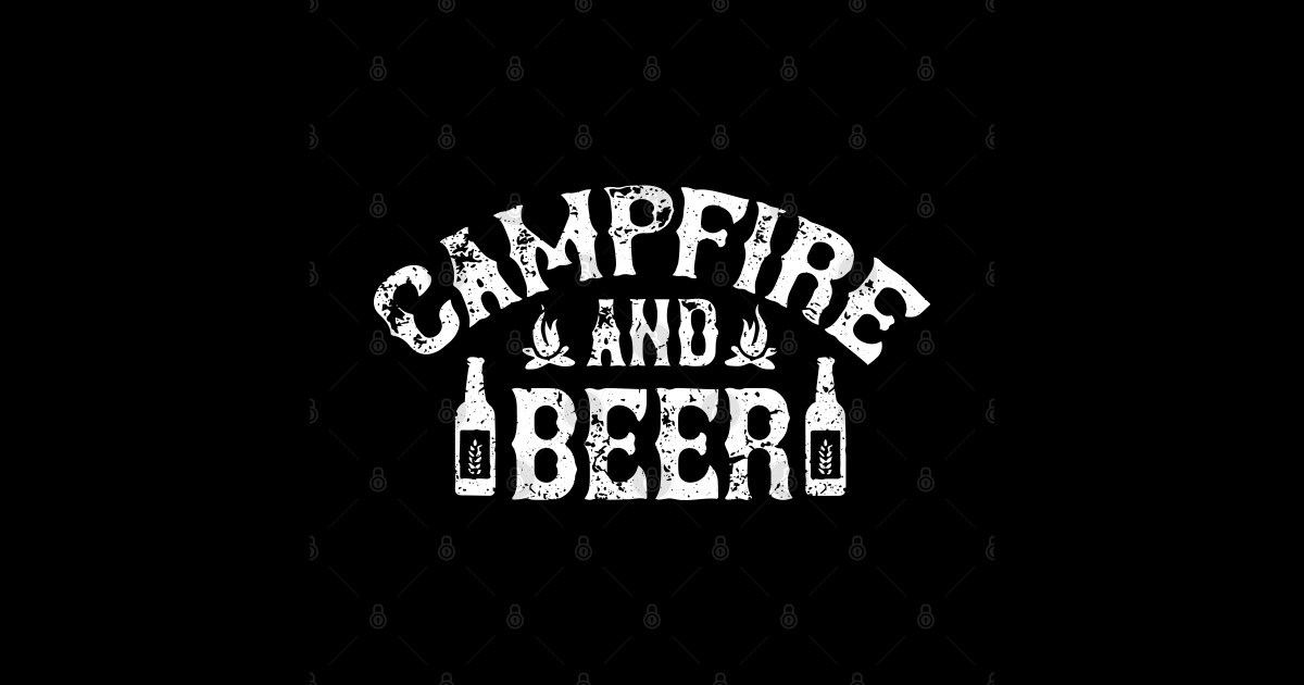 Campfire And Beer Camping - Campfire And Beer - Sticker | TeePublic