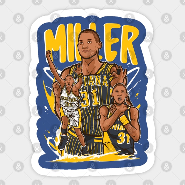 Reggie Miller Cartoon - Reggie Miller - Sticker | TeePublic