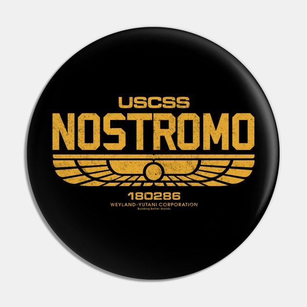 USCSS Nostromo - vintage logo - Nostromo - Pin | TeePublic