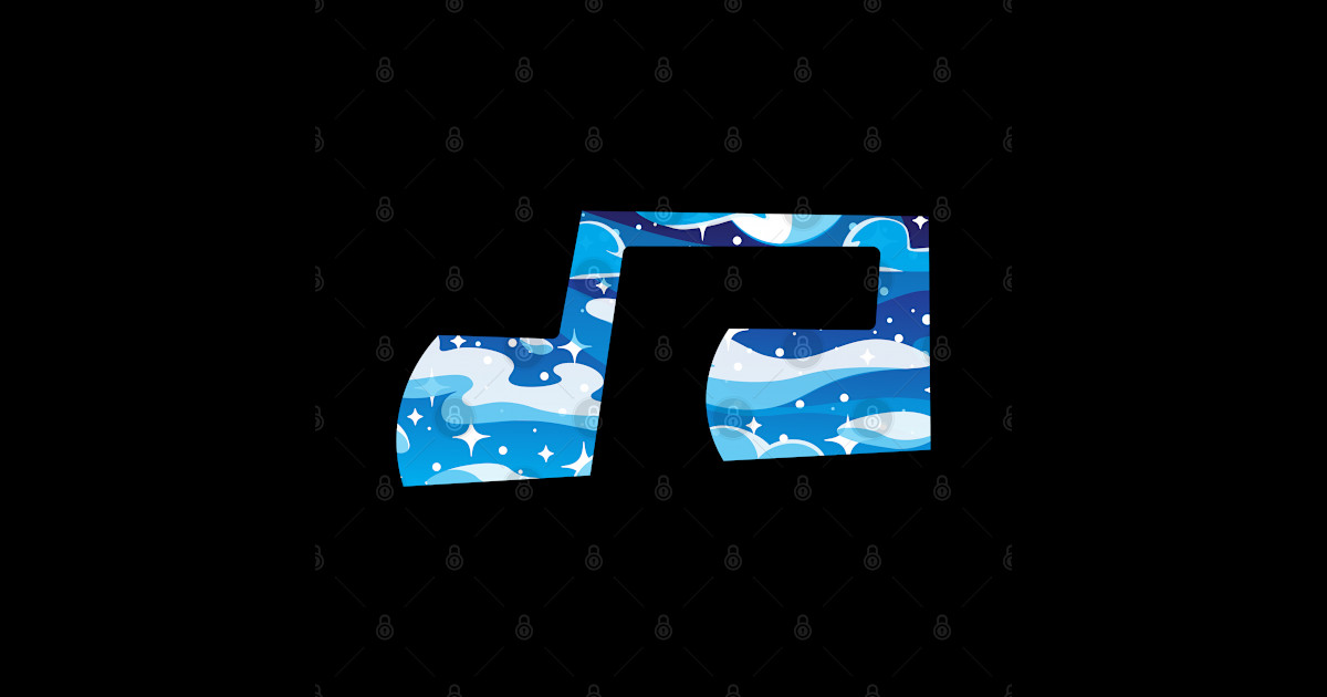 Starry Night Sky Music Note (Black Border) - Beatbox - Posters and Art ...