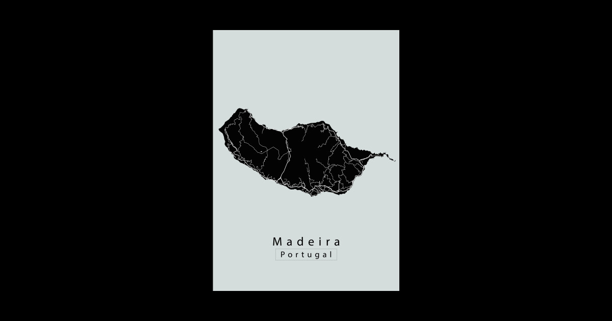 Madeira Portugal Island Map dark - Madeira - Posters and Art Prints ...