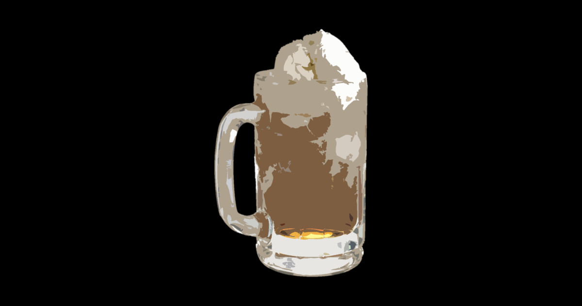 Root Beer Float Cartoon Design - Root Beer Float - Sticker | TeePublic