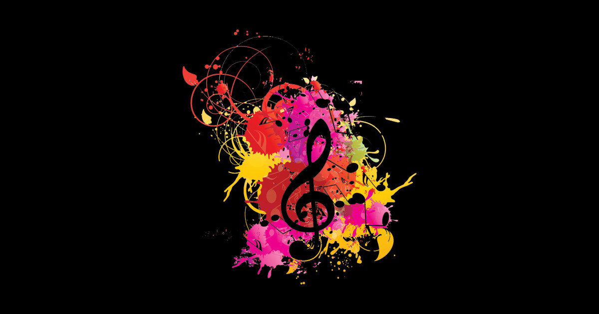 Musical Note Painting - Music Note Illustration - Sticker | TeePublic