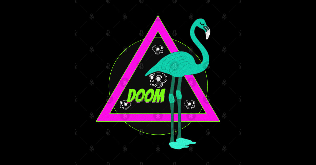 Doom Flamingo - Doom Flamingo - Sticker | TeePublic