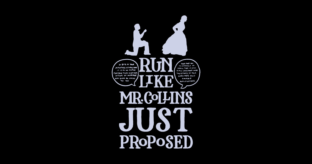 Run Like Mr. Collins Just Proposed - Pride And Prejudice - Sticker ...
