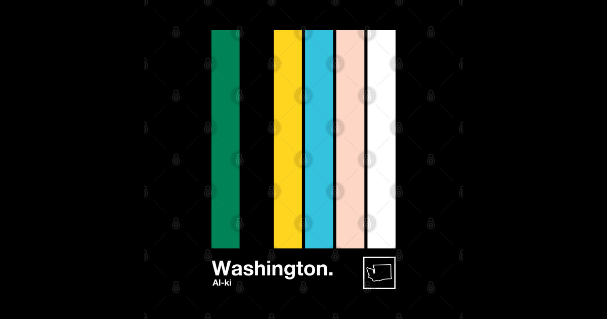 Washington State Flag // Original Minimalist Artwork Poster Design ...