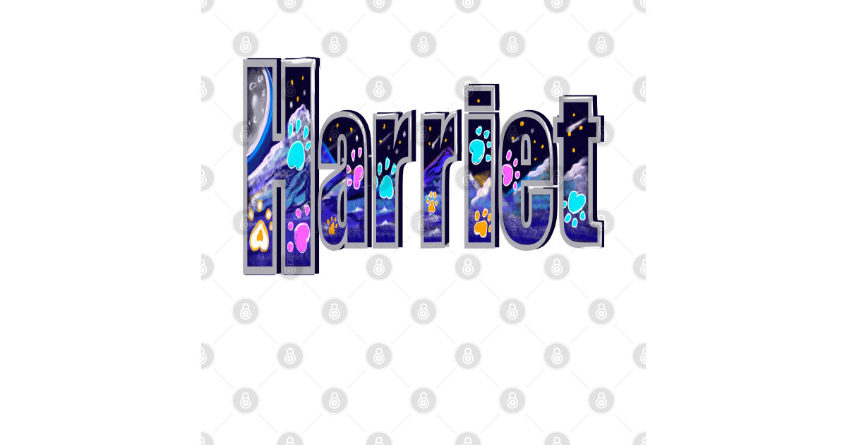 Harriet girls first name in with paw prints retro Personalized ...