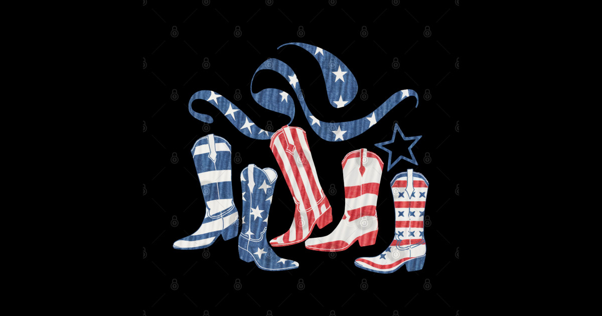 American Flag Cowboy Boots - Texas - Sticker | TeePublic
