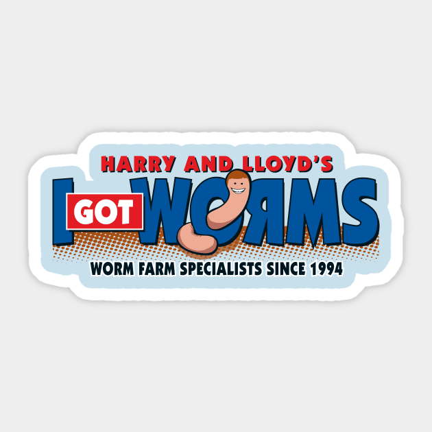 Harry & Lloyd's I Got Worms - Dumb And Dumber - Sticker | TeePublic