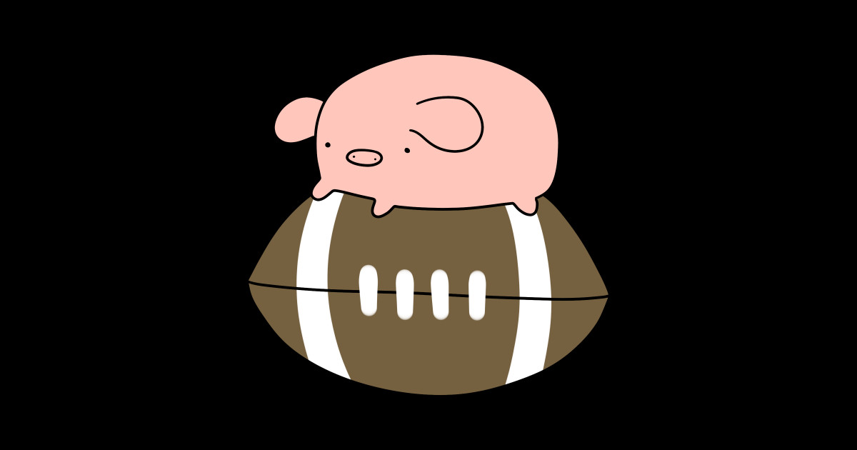 Little Pig and Football - Pig - Pin | TeePublic
