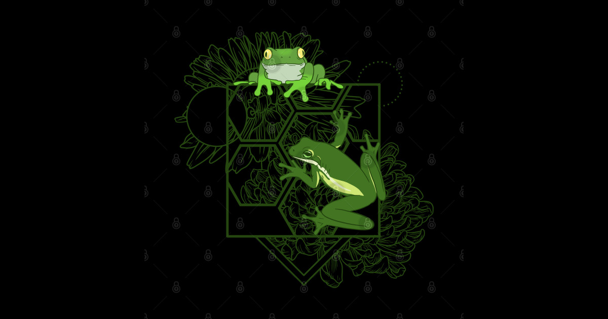 Geometric Frogs - Frog - Sticker | TeePublic