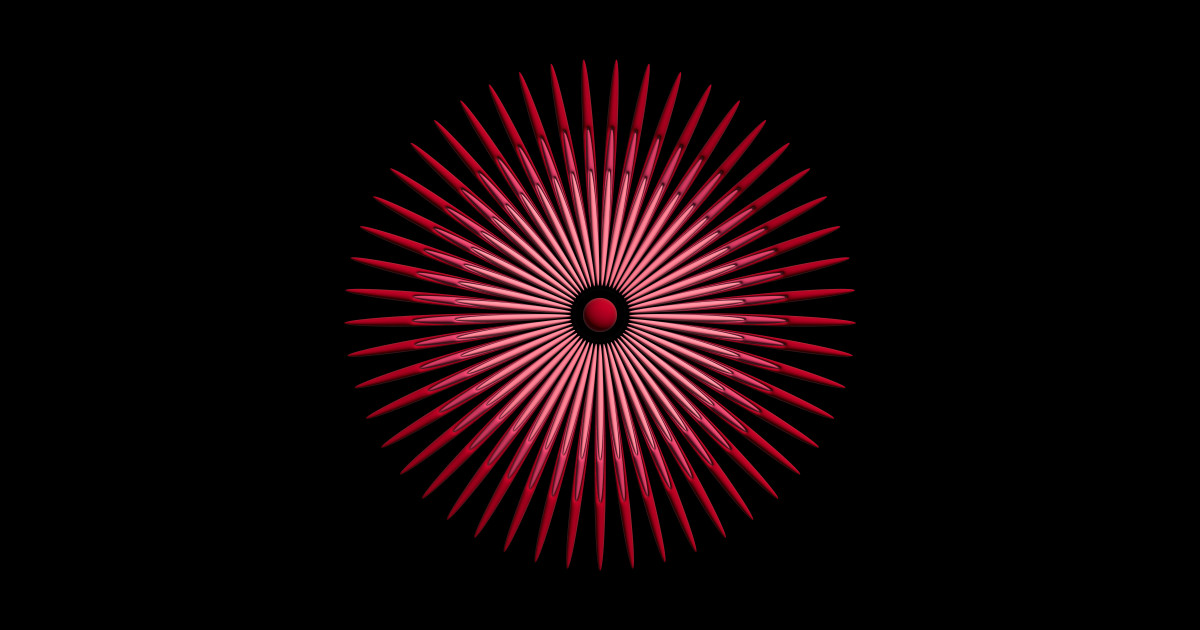 concentric red - Red - Sticker | TeePublic